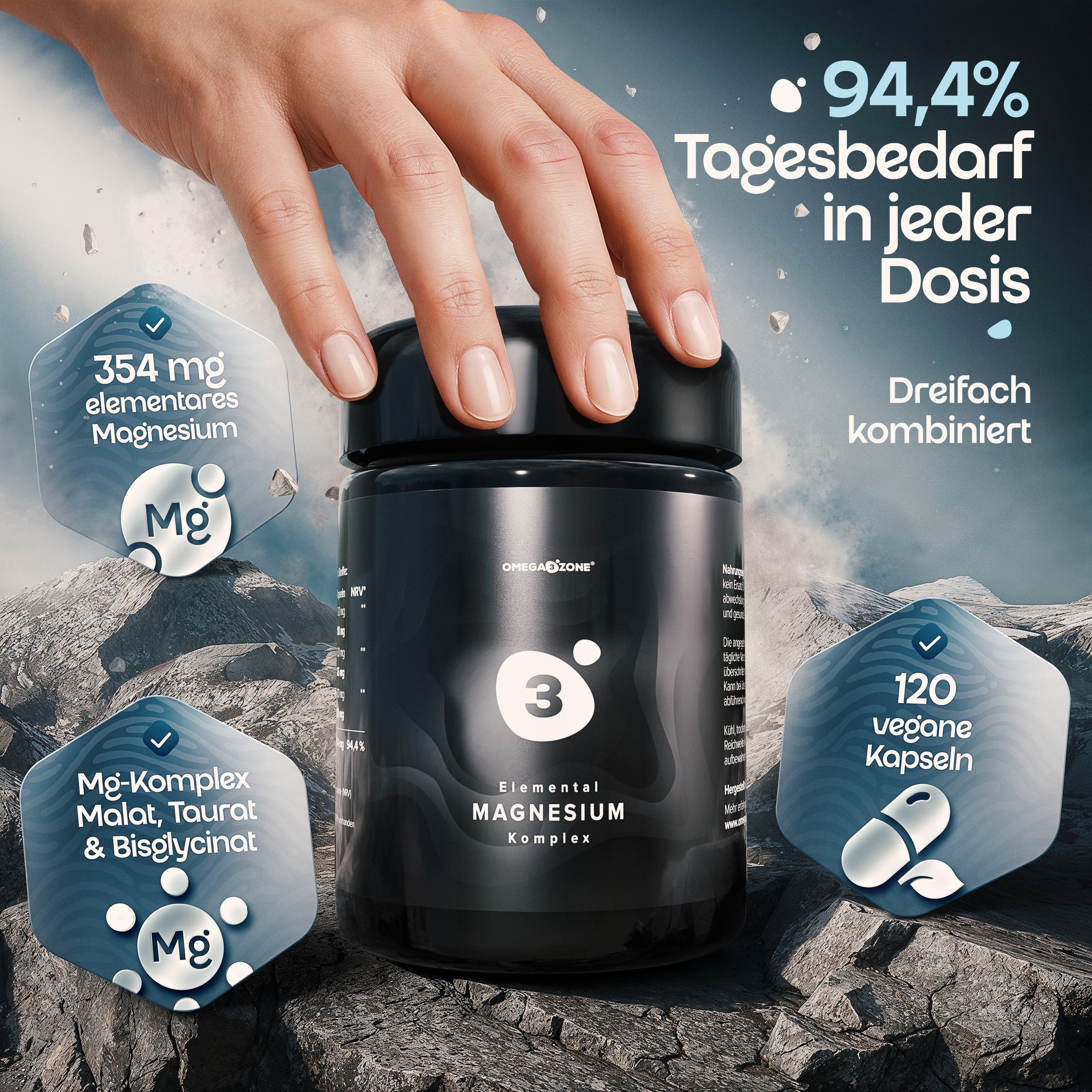 Premium Magnesium Komplex mit Bisglycinat, Malat, Taurat